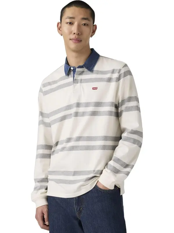 LEVI'S Classic Long-sleeve Rugby Shirt - Timmothy Stripe Egret