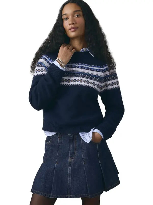 LEVI'S Lou Fairisle Crew Sweater - Star Sapphire