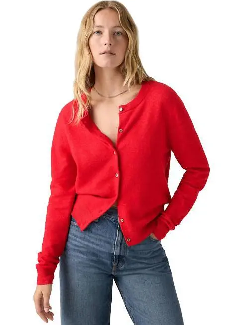 LEVI'S Supersoft Crewneck Cardigan - True Red