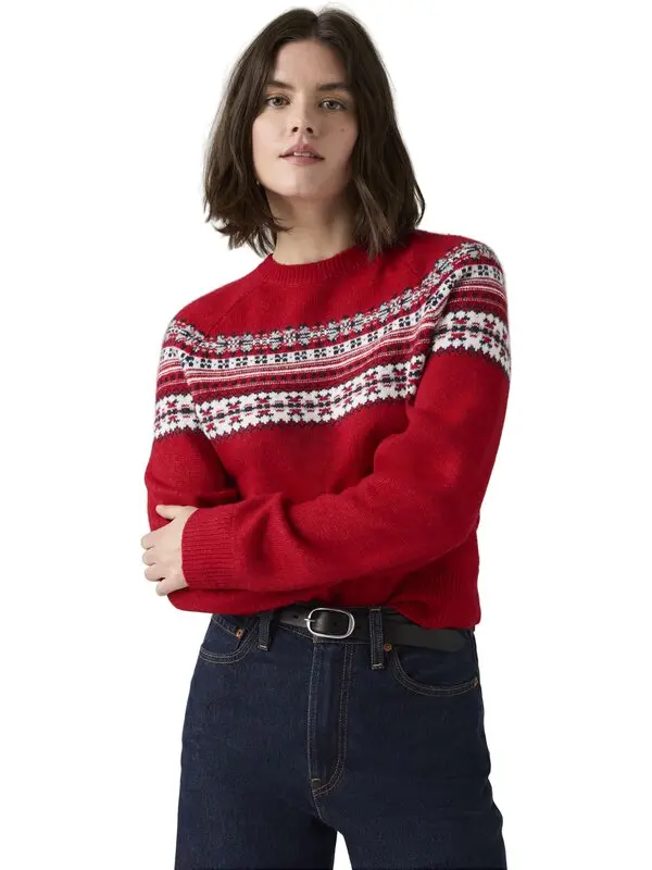 LEVI'S Lou Fairisle Crew Sweater - True Red