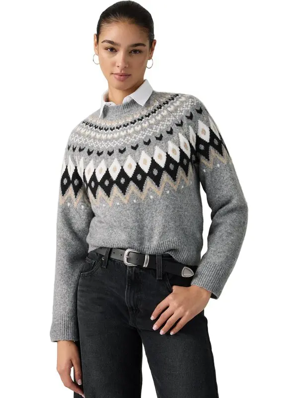 LEVI'S Lou Fairisle Crew Sweater - Heather Gray