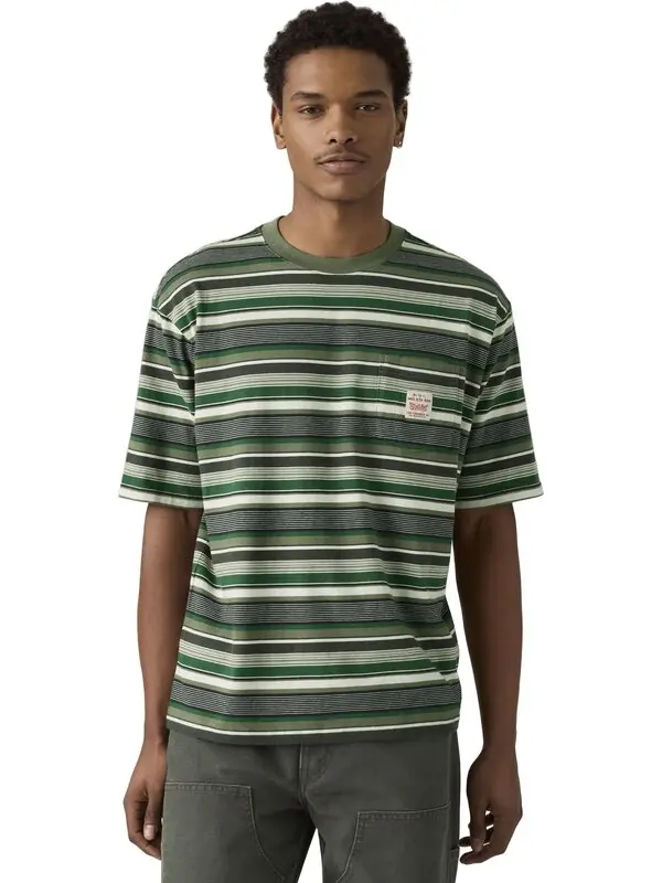 LEVI'S Short-sleeve Workwear T-shirt - Darlin Stripe Four Leaf Clover