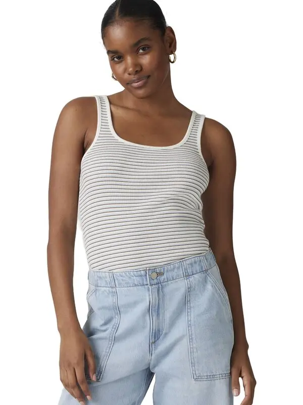 LEVI'S Essential Rib Tank Top - Indigo Stripe Skyway