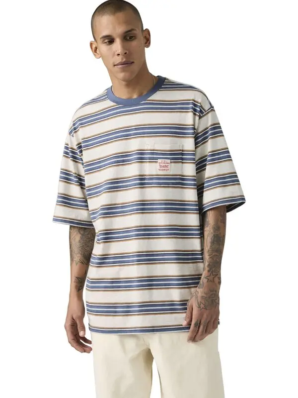 LEVI'S Short-sleeve Workwear T-shirt - Caspian Stripe White