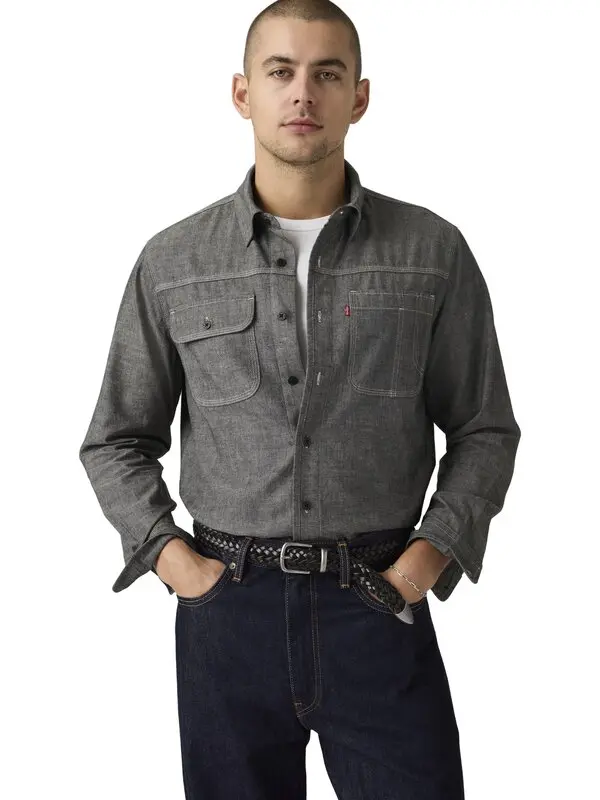 LEVI'S Auburn Long-sleeve Worker Shirt - Juniper Black Chambray