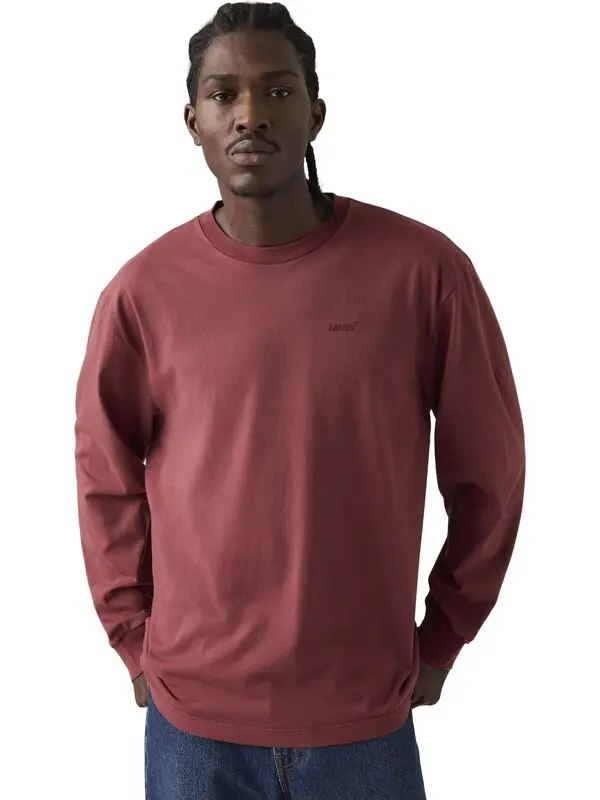 LEVI'S Authentic Long-sleeve Garment Dye T-shirt - Garment Dye Oxblood Red