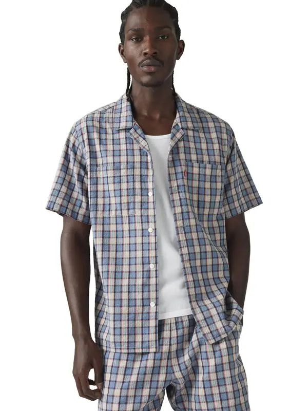 LEVI'S Standard Fit Camp Shirt - Xavier Plaid Steam Blue