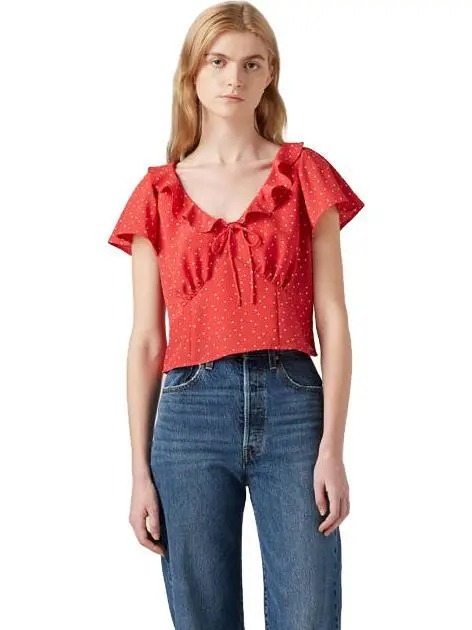 LEVI'S Mylene Blouse - Galia Dot Coral Red