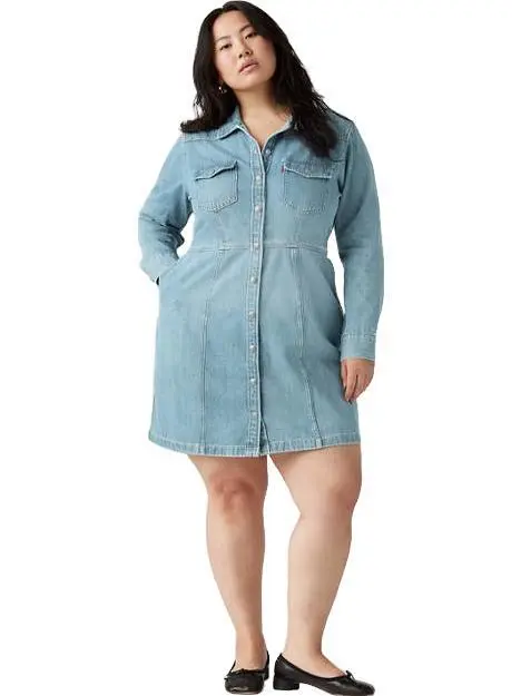 LEVI'S Flynn Western Denim Shirt Dress - Plant Pause