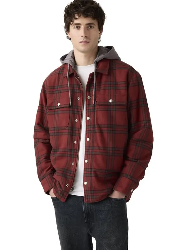 LEVI'S Francisco Sherpa Flannel Jacket - Colt Plaid Russet Bracken