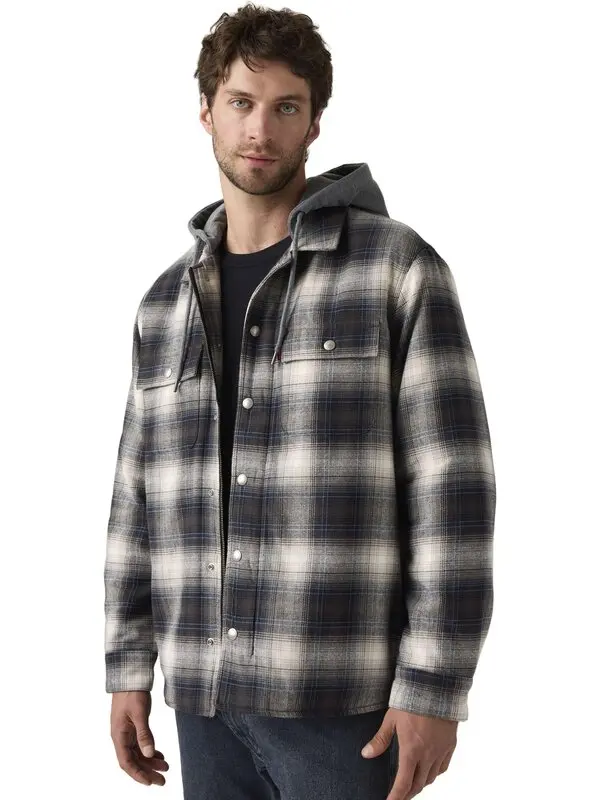 LEVI'S Francisco Sherpa Flannel Jacket - Warwick Plaid Dark Phantom