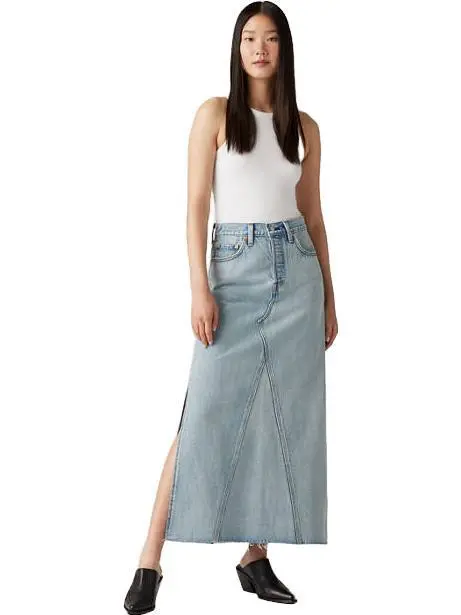 LEVI'S Icon Long Denim Skirt - Not In The Mood Ston