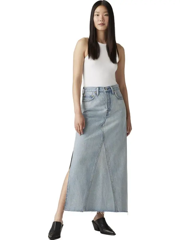 LEVI'S Icon Long Denim Skirt - Not In The Mood Ston
