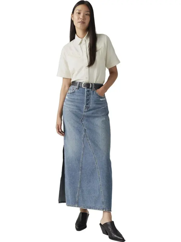 LEVI'S Long Icon Denim Skirt - Verified Vintage Ski