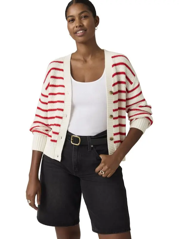 LEVI'S Striped Button-up Cardigan - Susanne Stripe Tofu