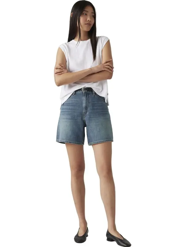 LEVI'S High-rise Baggy Linen+ Denim Shorts - Stop Flaxing Short