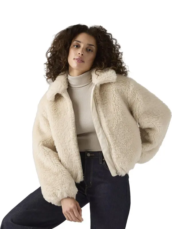 LEVI'S Elle Sherpa Jacket - White Swan
