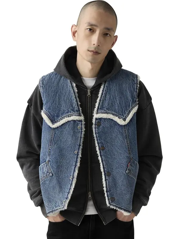 LEVI'S Western Denim Sherpa Vest - Sky Desert