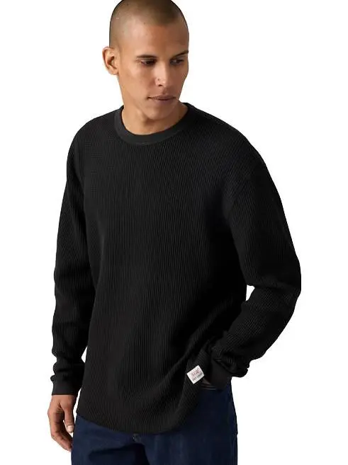 LEVI'S Long-sleeve Relaxed Thermal Garment Dye Shirt - Garment Dye Mineral Black