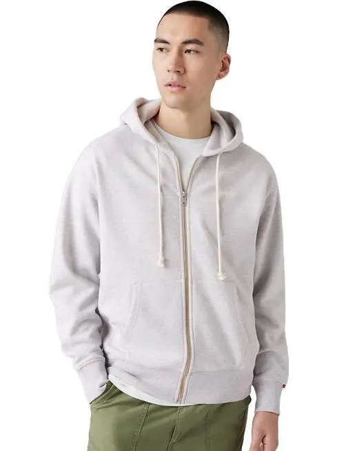 LEVI'S Authentic Full Zip Sweatshirt - Light Grey Heather