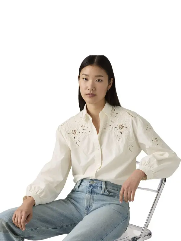 LEVI'S Janie Embroidered Shirt - Whisper White