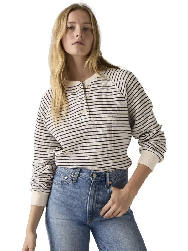 LEVI'S Lassen Henley - Gardenia Stripe