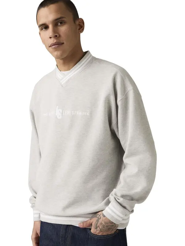 LEVI'S Alder Pique Sweatshirt - Light Heather Grey