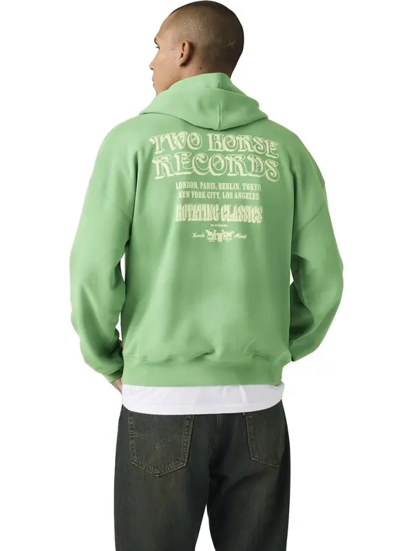 LEVI'S Two Horse Boxy Garment Dye Hoodie Sweatshirt - Two Horse Records