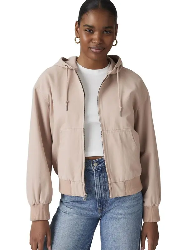 LEVI'S Relaxed Hooded Bomber Jacket - Light Pink