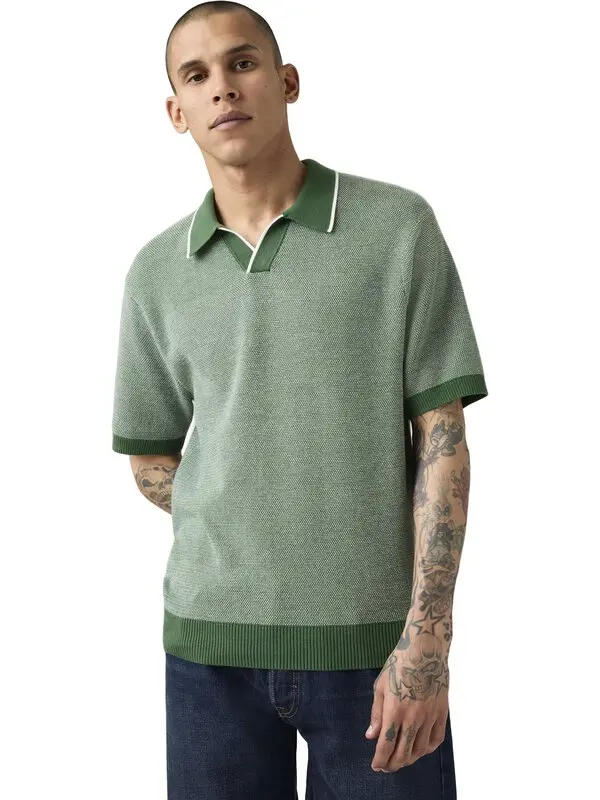 LEVI'S Skipper Knit Polo Shirt - Dark Green