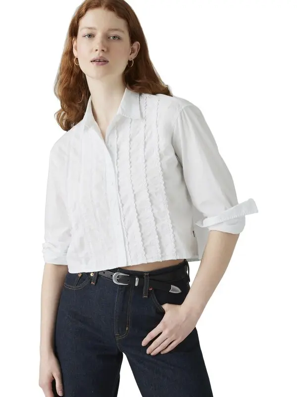 LEVI'S Cropped Harlie Tuxedo Shirt - Bright White