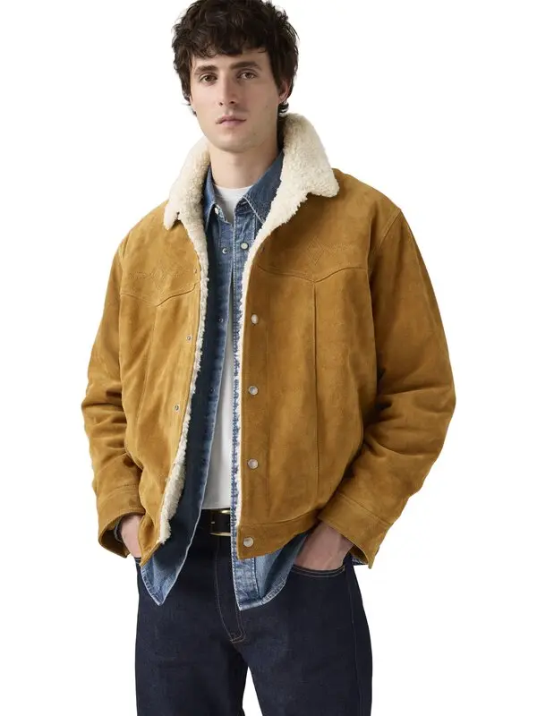 LEVI'S Western Suede Sherpa Trucker Jacket - Evening Sun