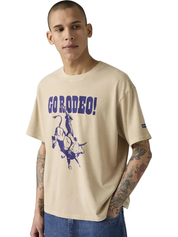 LEVI'S Graphic Boxy Fit T-shirt - Go Rodeo White Pepper