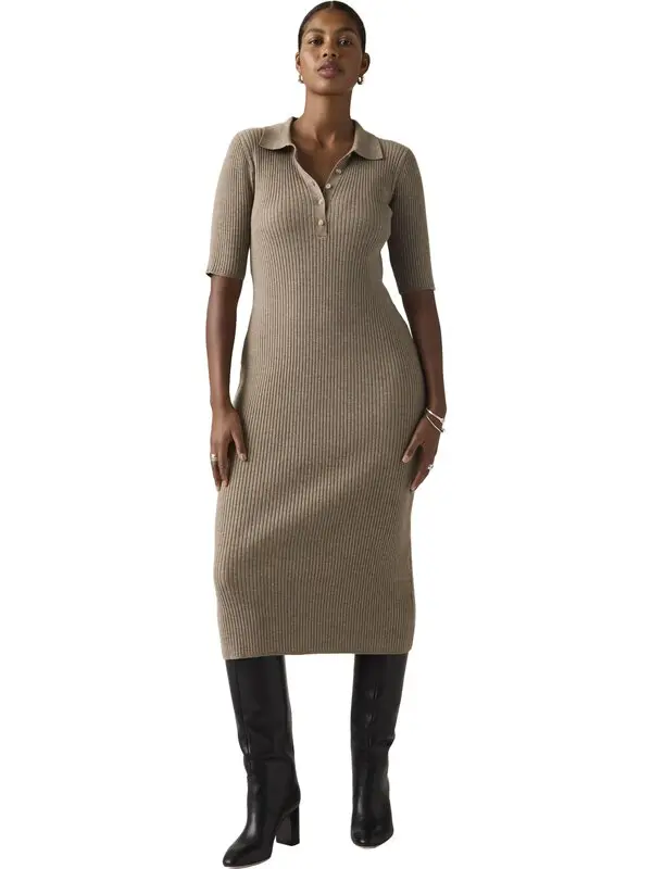 LEVI'S Monica Knit Slim Fit Dress - Taupe Gray