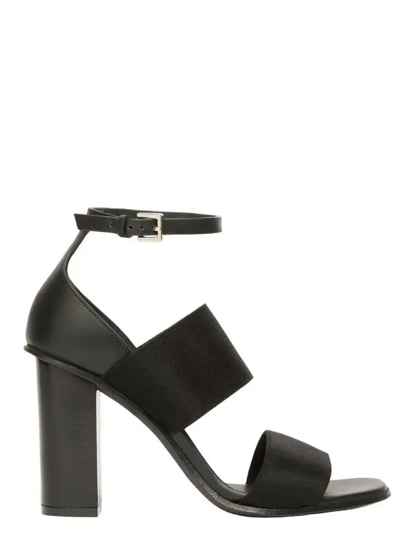 Max Mara Sandals In Calfskin And Elasticated Webbing - Black