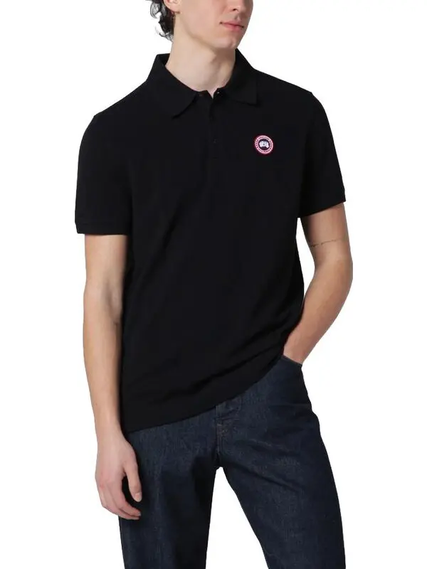Canada Goose Polo Shirt With Logo Patch - Black