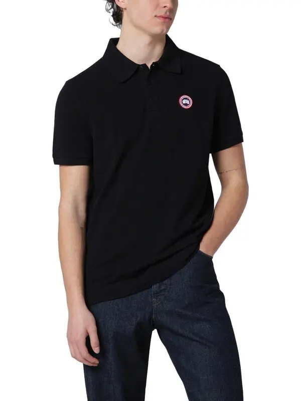 Canada Goose Polo Shirt With Logo Patch - Black