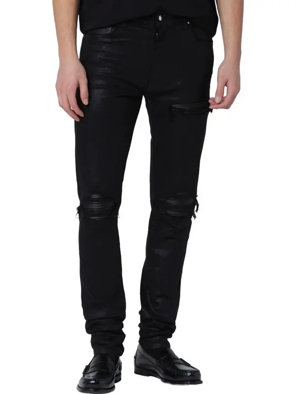 Amiri Waxed Skinny Jeans - Black