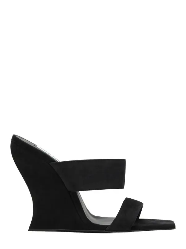 Alaïa Wave Mules In Suede - Black