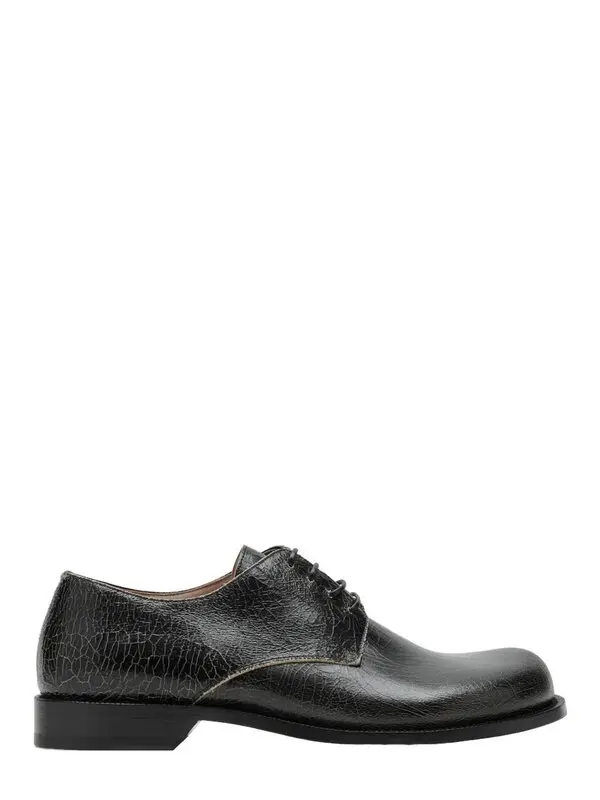 Loewe Campo Derby In Crackled Calfskin - Black