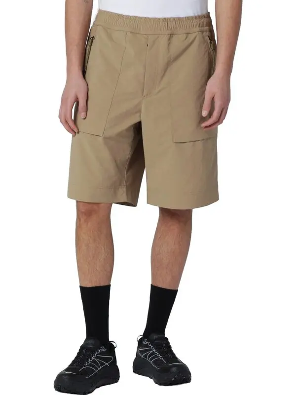 Moncler Technical Froissé Bermuda Shorts - Beige