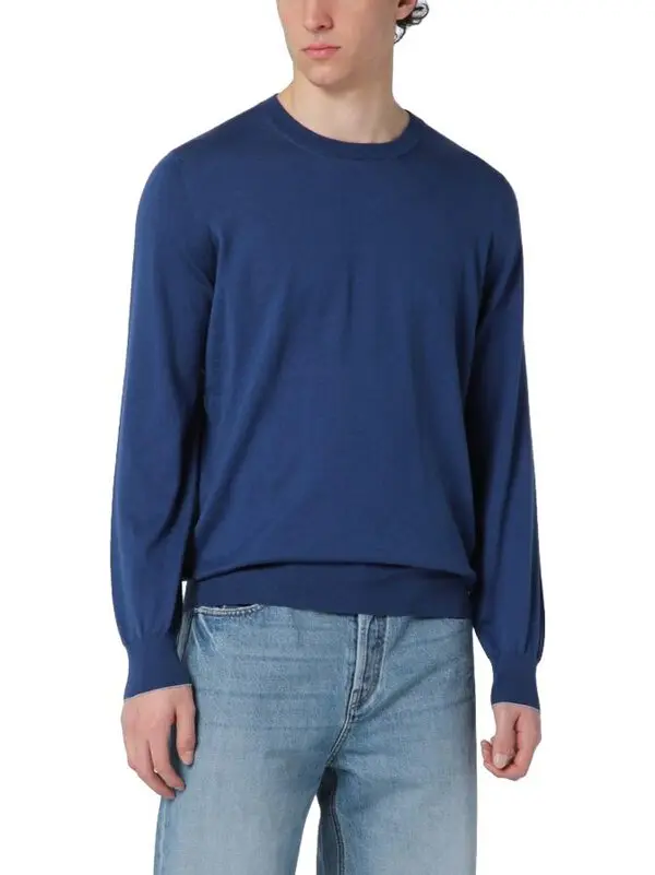 Brunello Cucinelli Cotton Crew Neck Sweater - Blue