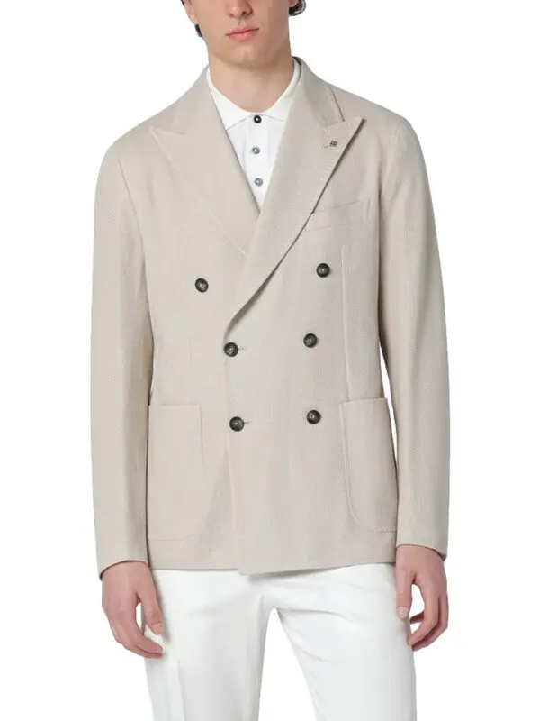 Tagliatore Double-breasted Cotton Jacket - Beige