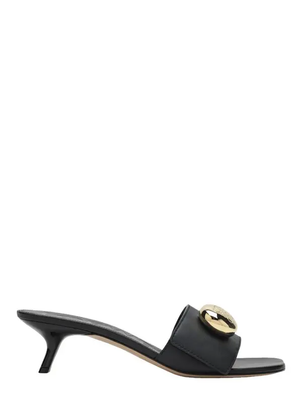 Loewe Pebble Slides In Calf Leather - Black
