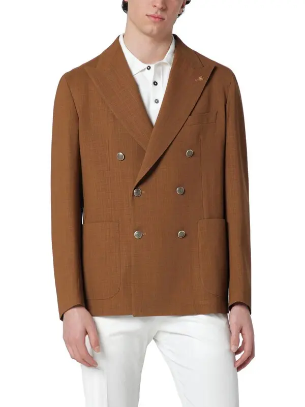 Tagliatore Double-breasted Wool Jacket - Brown