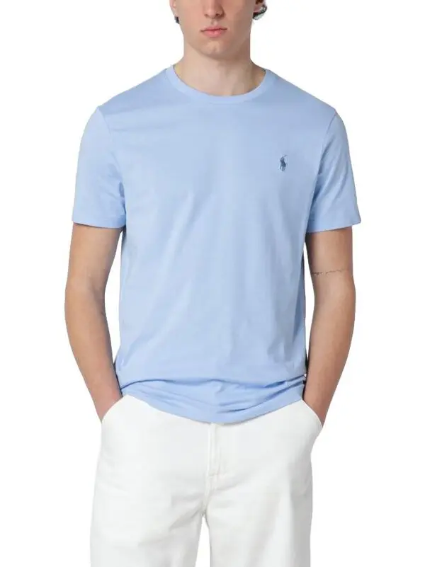 Polo Ralph Lauren Custom Slim-fit Cotton T-shirt - Light Blue