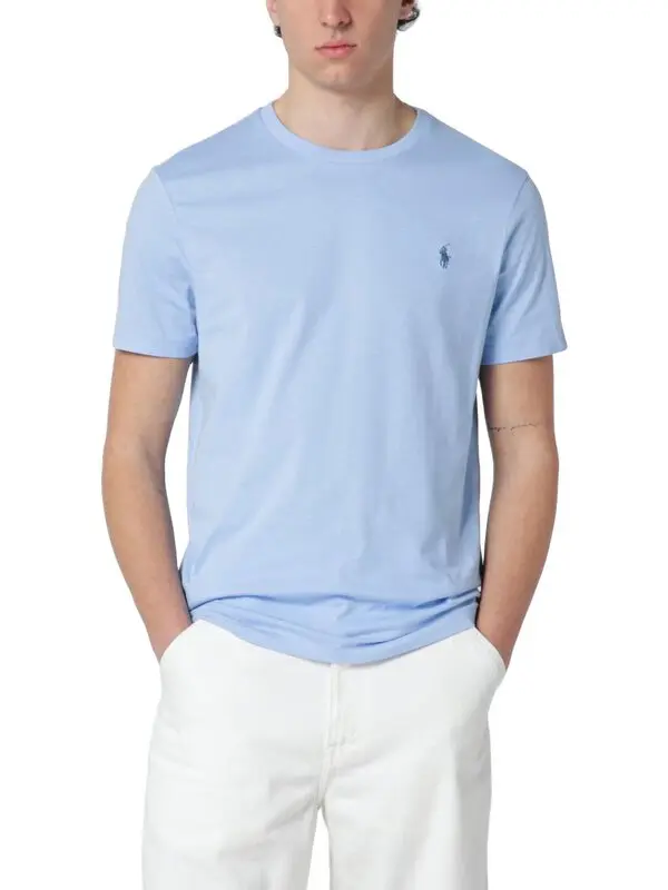 Polo Ralph Lauren Custom Slim-fit Cotton T-shirt - Light Blue