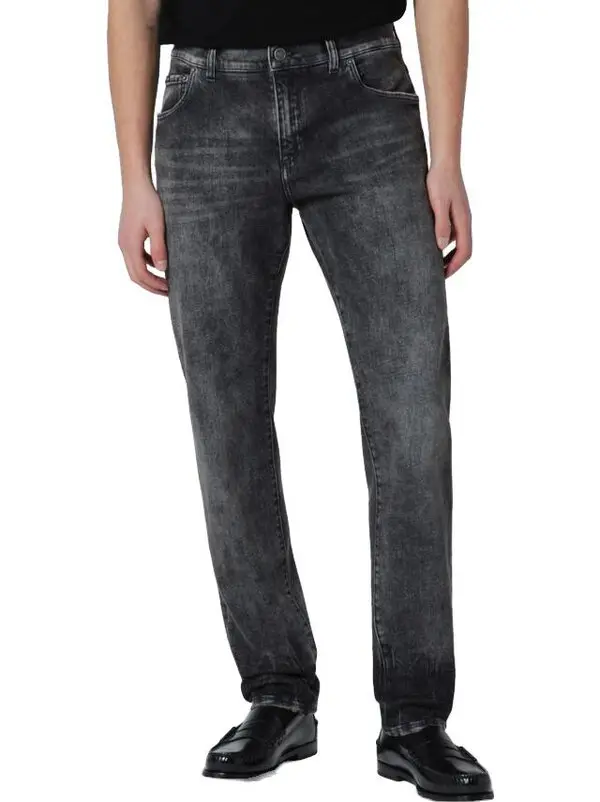Dolce & Gabbana Slim-fit Jeans In Washed-effect Denim - Black