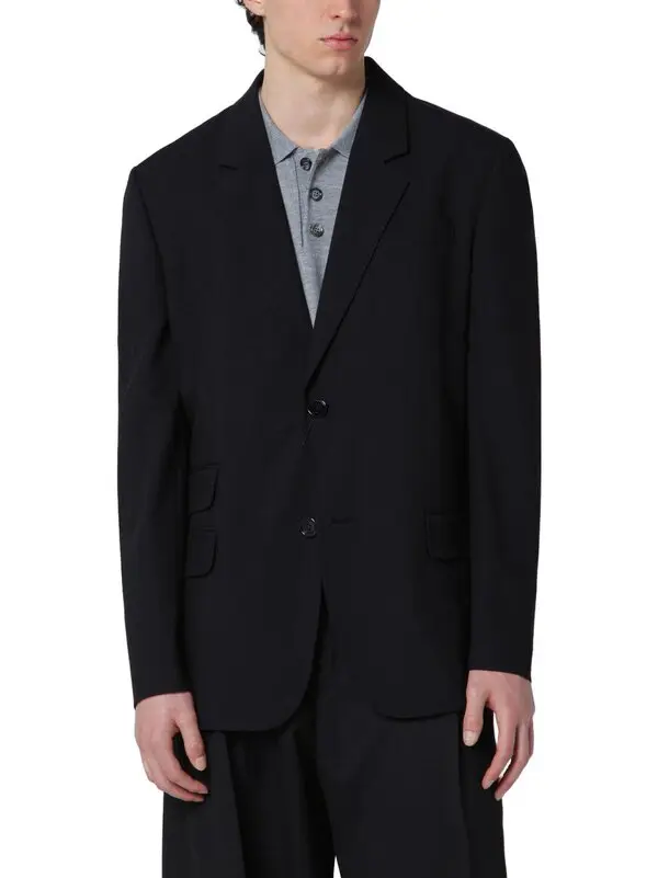 Ami Single-breasted Wool Jacket - Black