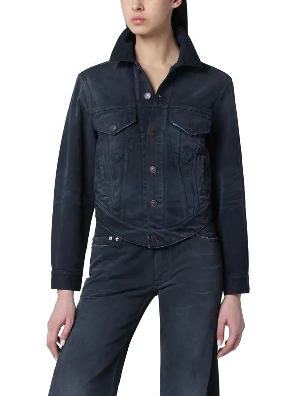 Balenciaga Jacket With Curved Waist - Blue